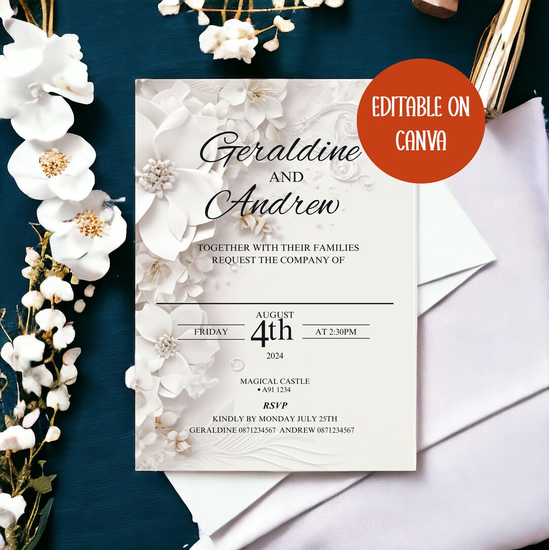 Digital Wedding Invitation Card, Paperless Invite, Virtual Invitation ...