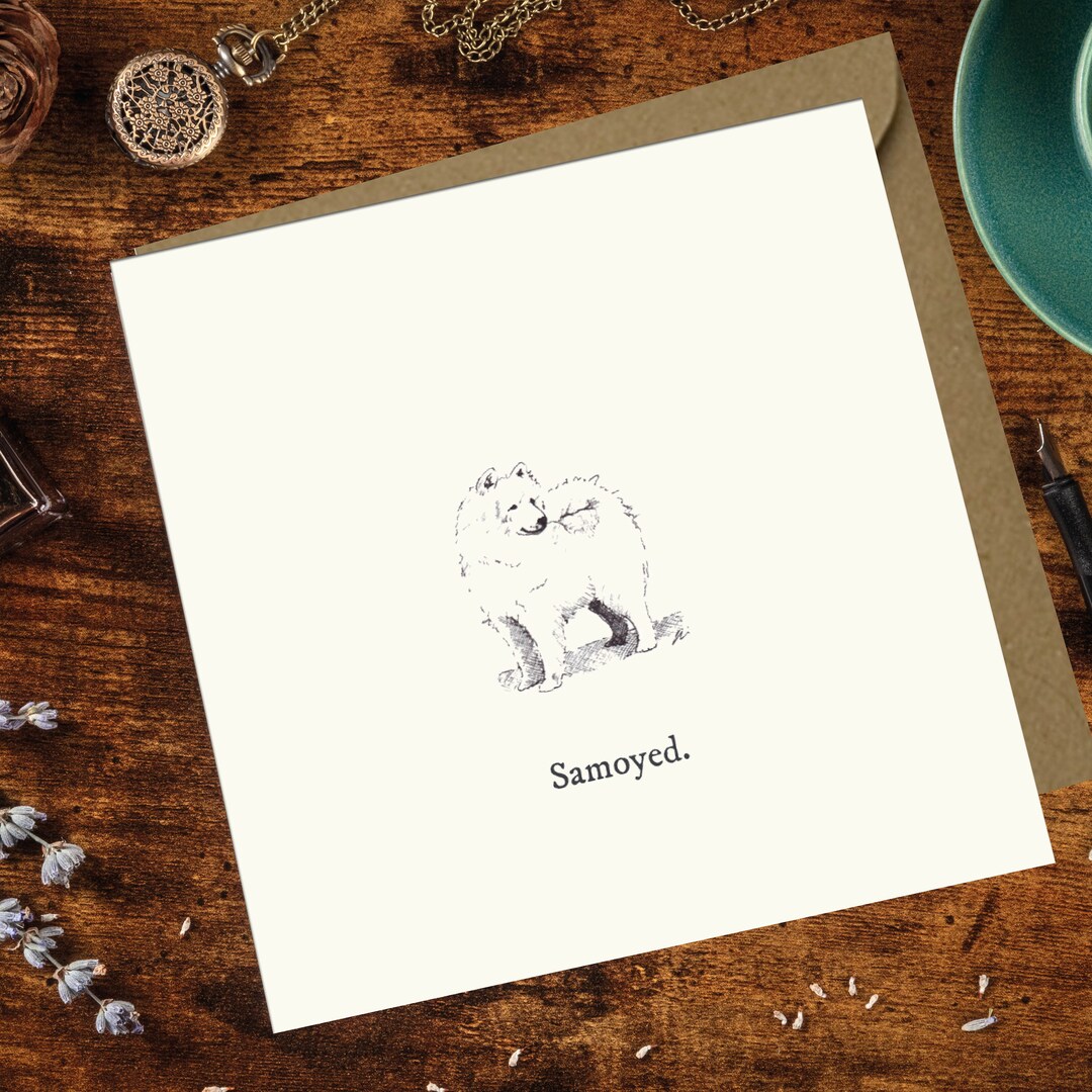 Samoyed / Square Greetings Card Blank / Card From the Dog / Dog Thank ...