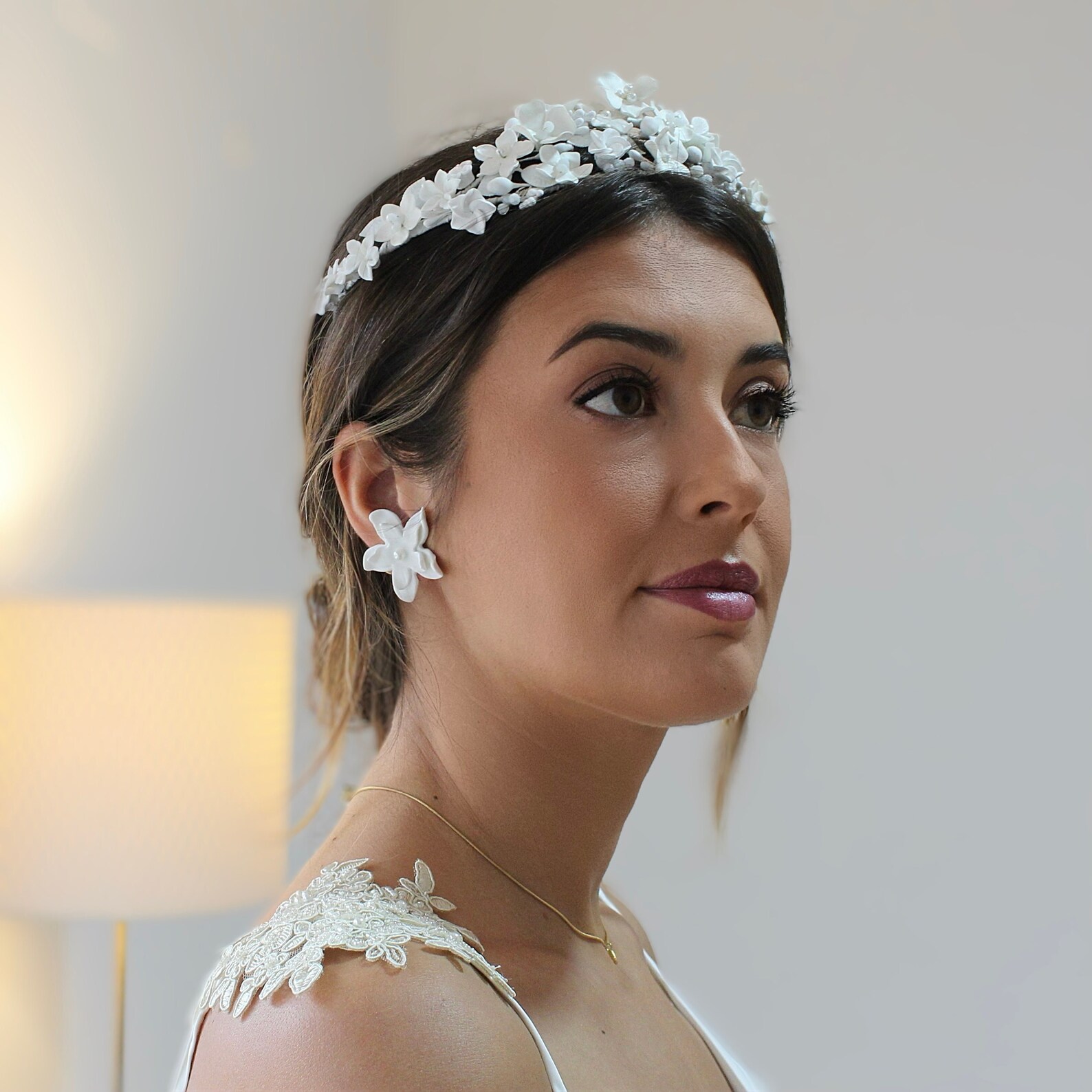 Handmade Bridal Tiara Delicate Porcelain Flowers for Lightweight ...