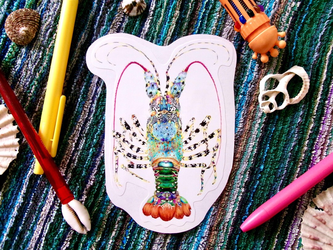 Painted Crayfish Sticker - Etsy