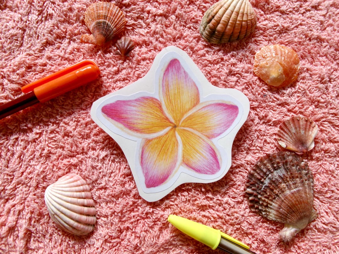 Frangipani Sticker - Etsy