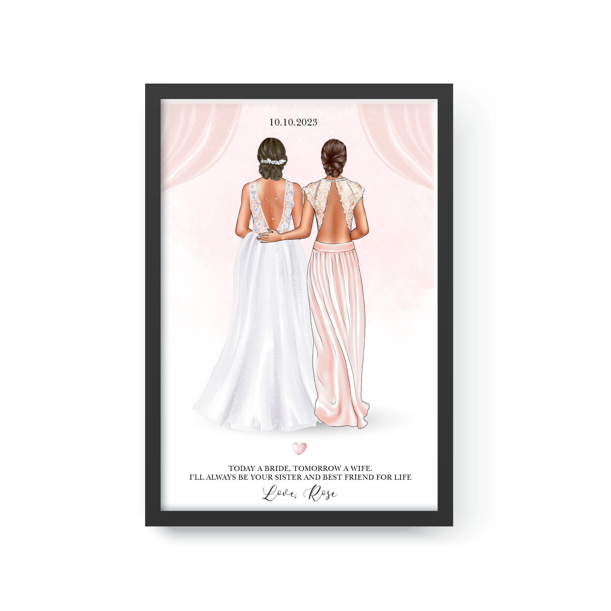 Sister of the Bride Gift, Custom Family Portrait, Gift From Bride ...