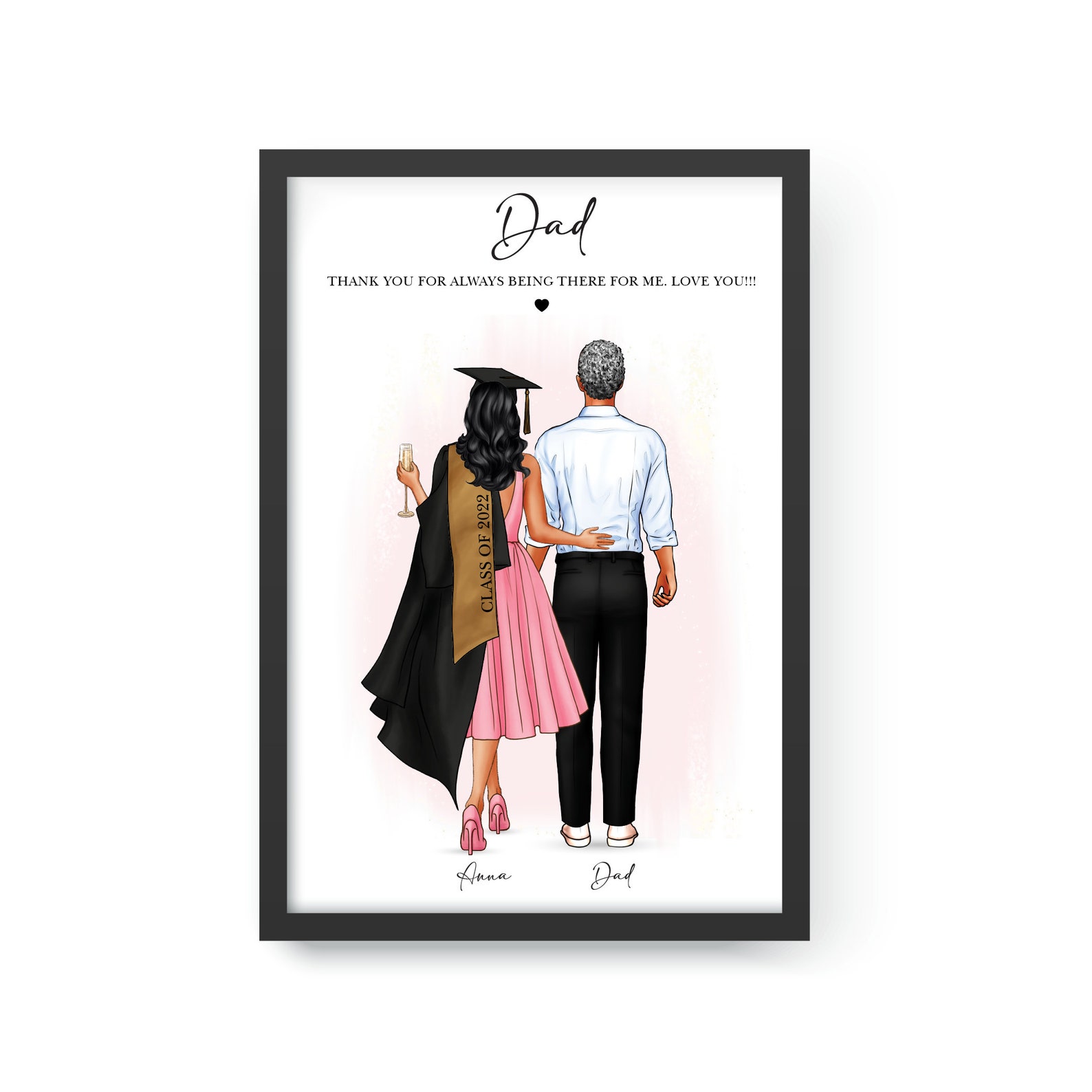 Personalized Graduation Gift 2023, Graduate Girl Daughter With Dad ...