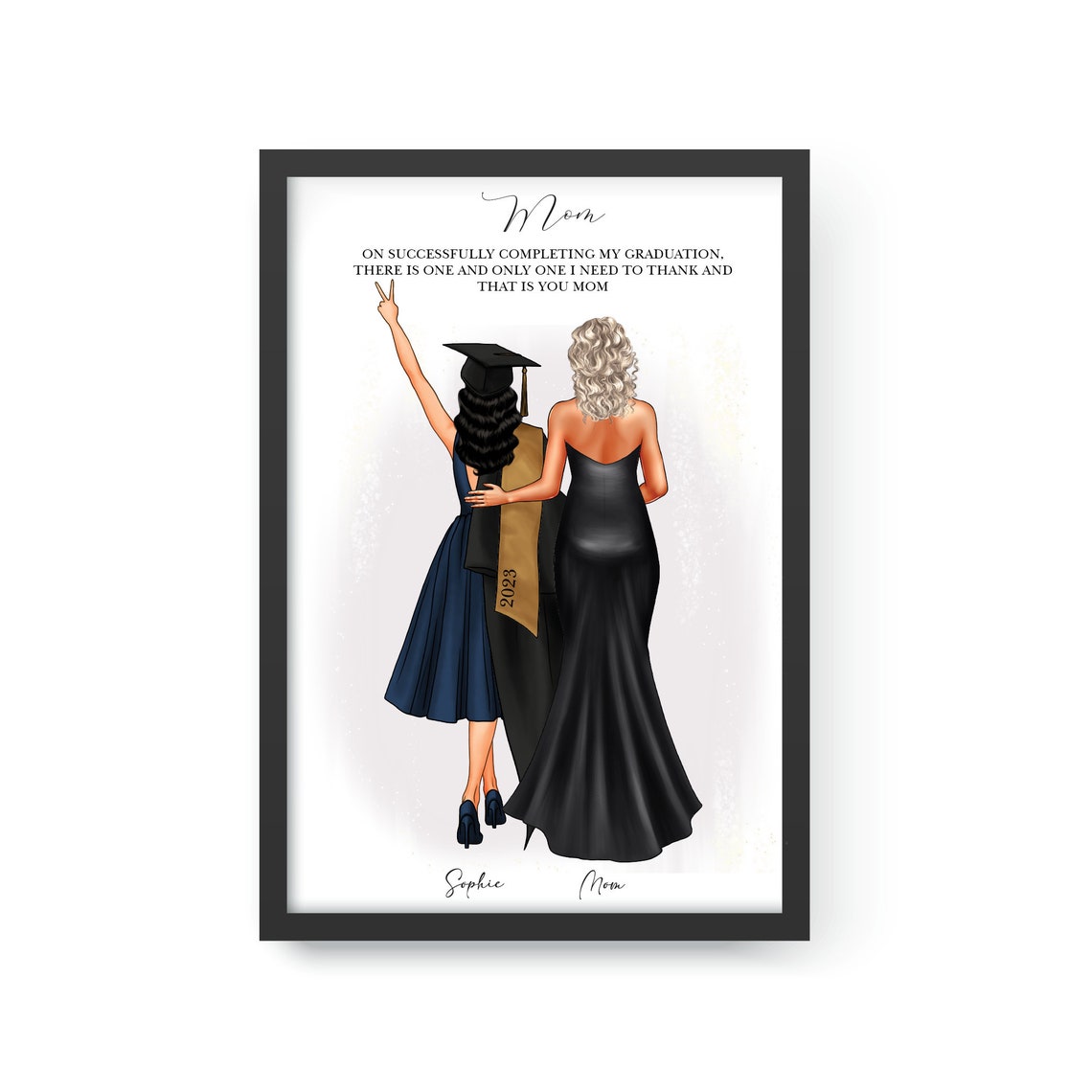 Custom Personalized Graduation, Graduate Girl Daughter With Mom, Thank ...