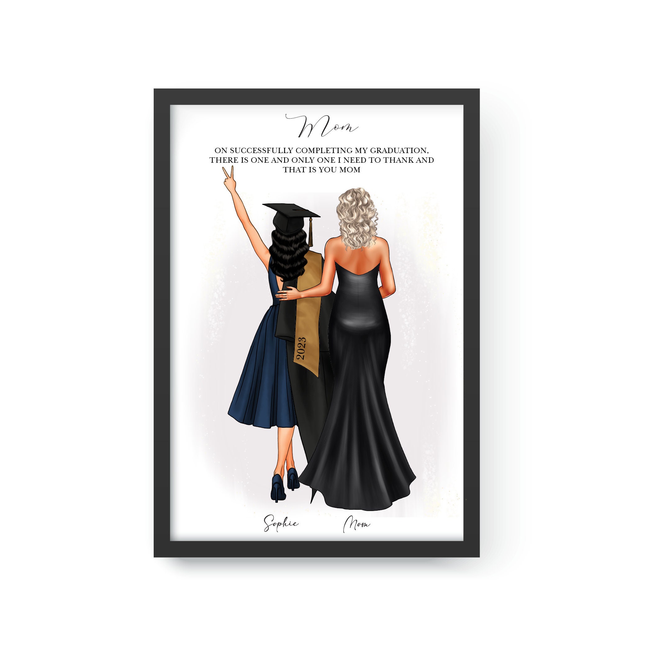 Custom Personalized Graduation, Graduate Girl Daughter With Mom, Thank ...