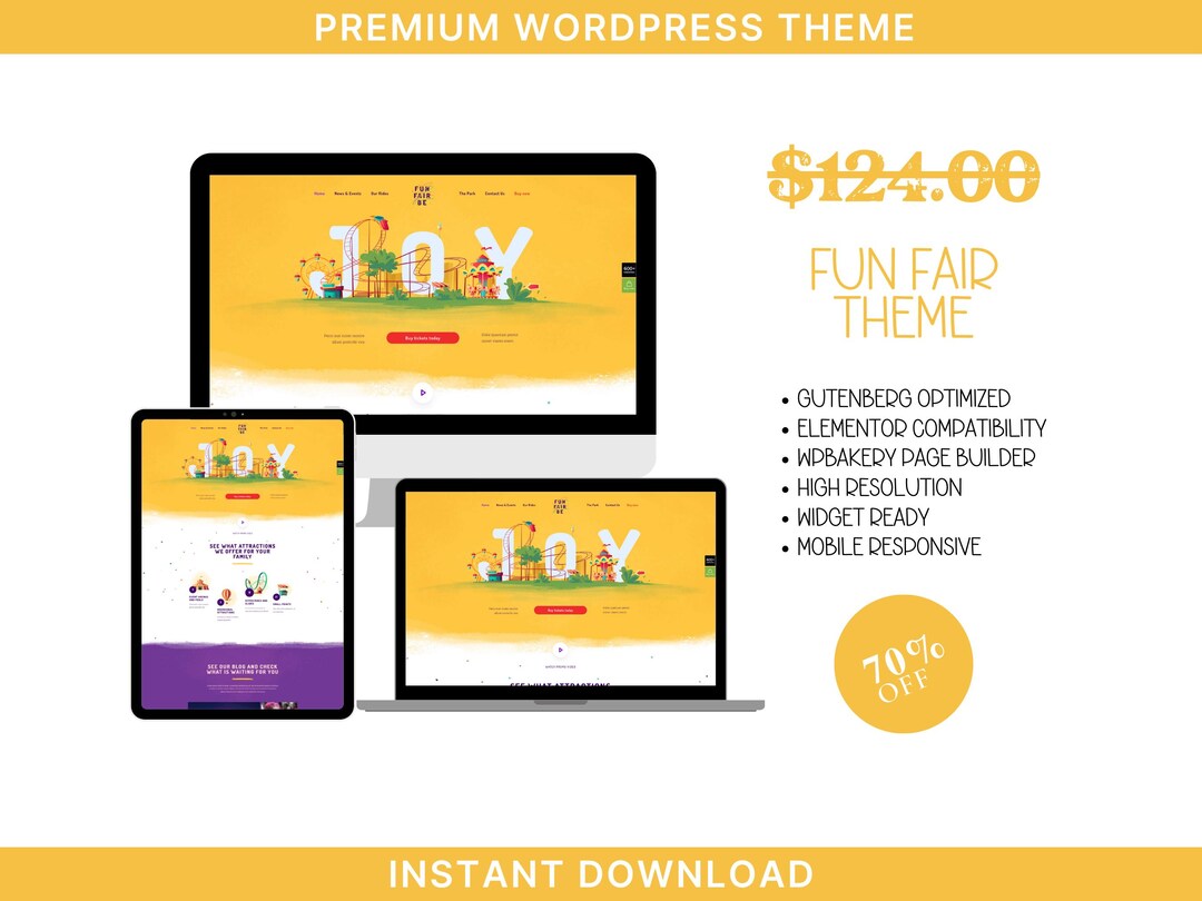 Funfair Fiesta: Colorful Wordpress Template for Event Planning - Etsy Australia