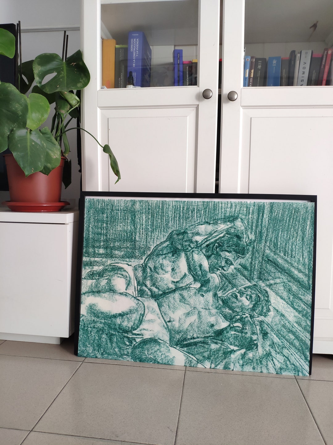 Original Draw Bromance Friends Wrestling in Bed at Night - Etsy