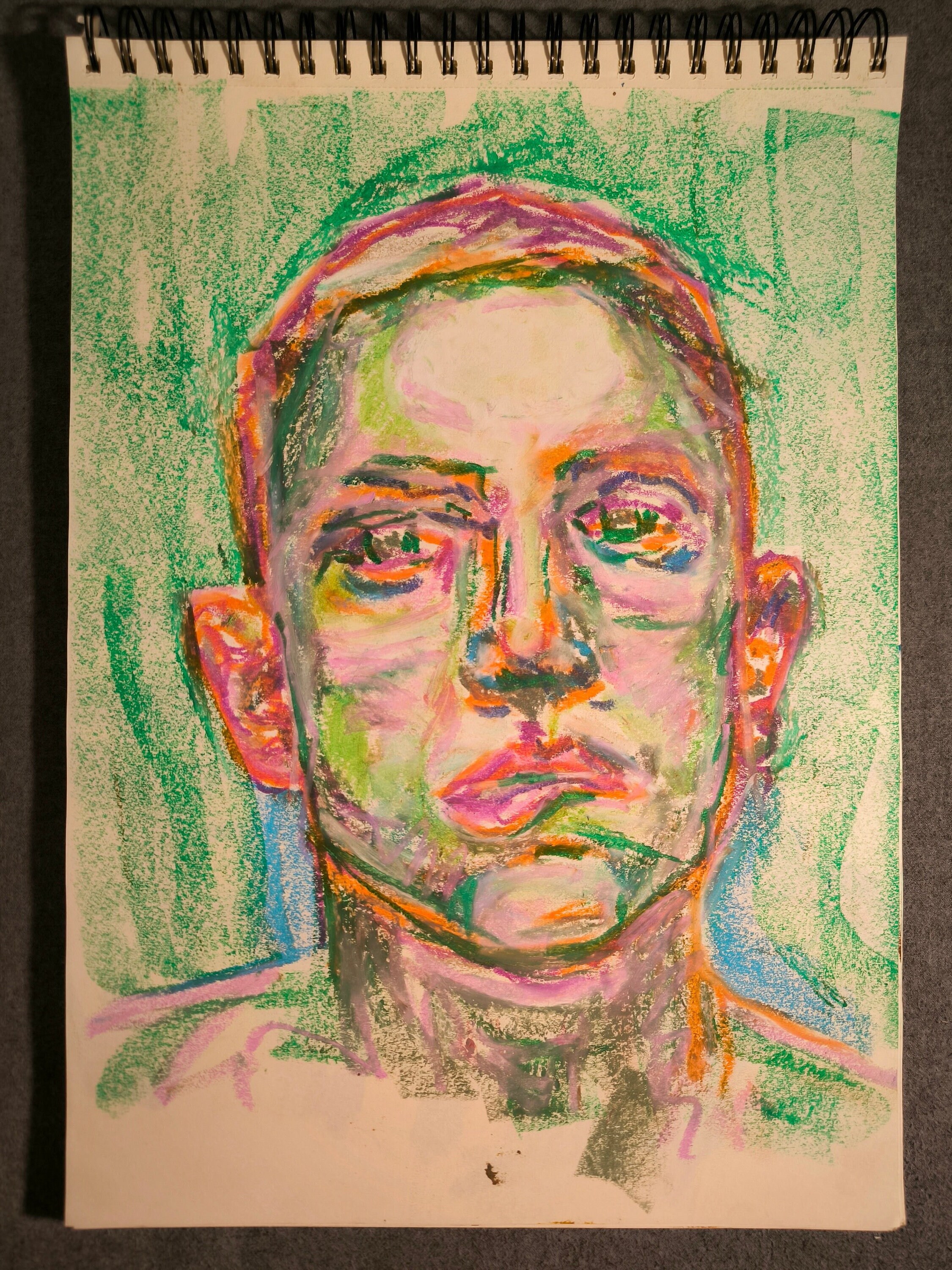 Face Male Model Sketch Paper A3 Size Multiple Oil Pastels - Etsy