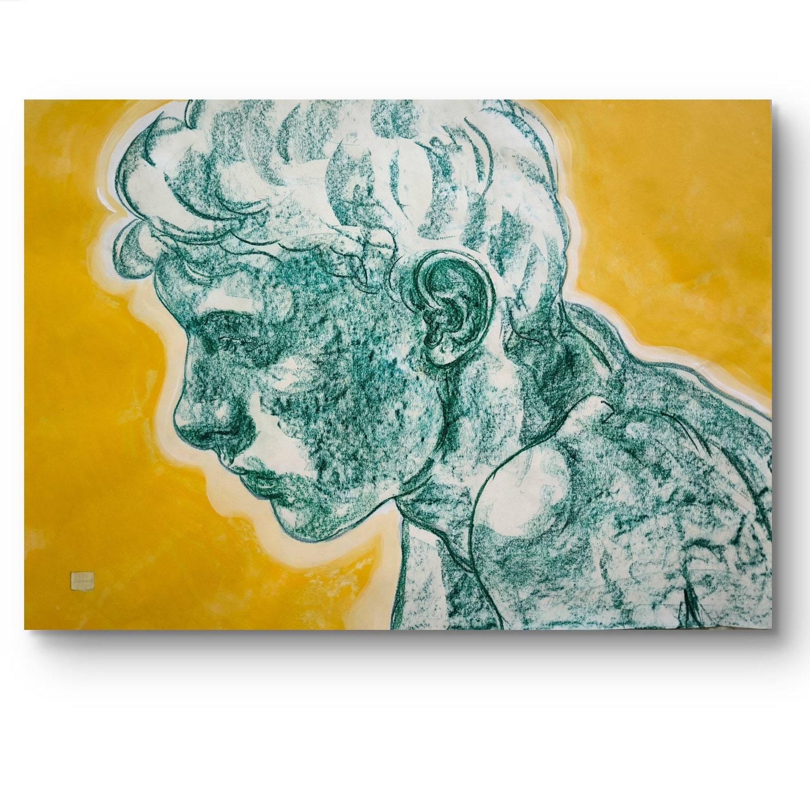 Original Oil Painting - Summer Boy - Drawing Green Pastel & Light ...