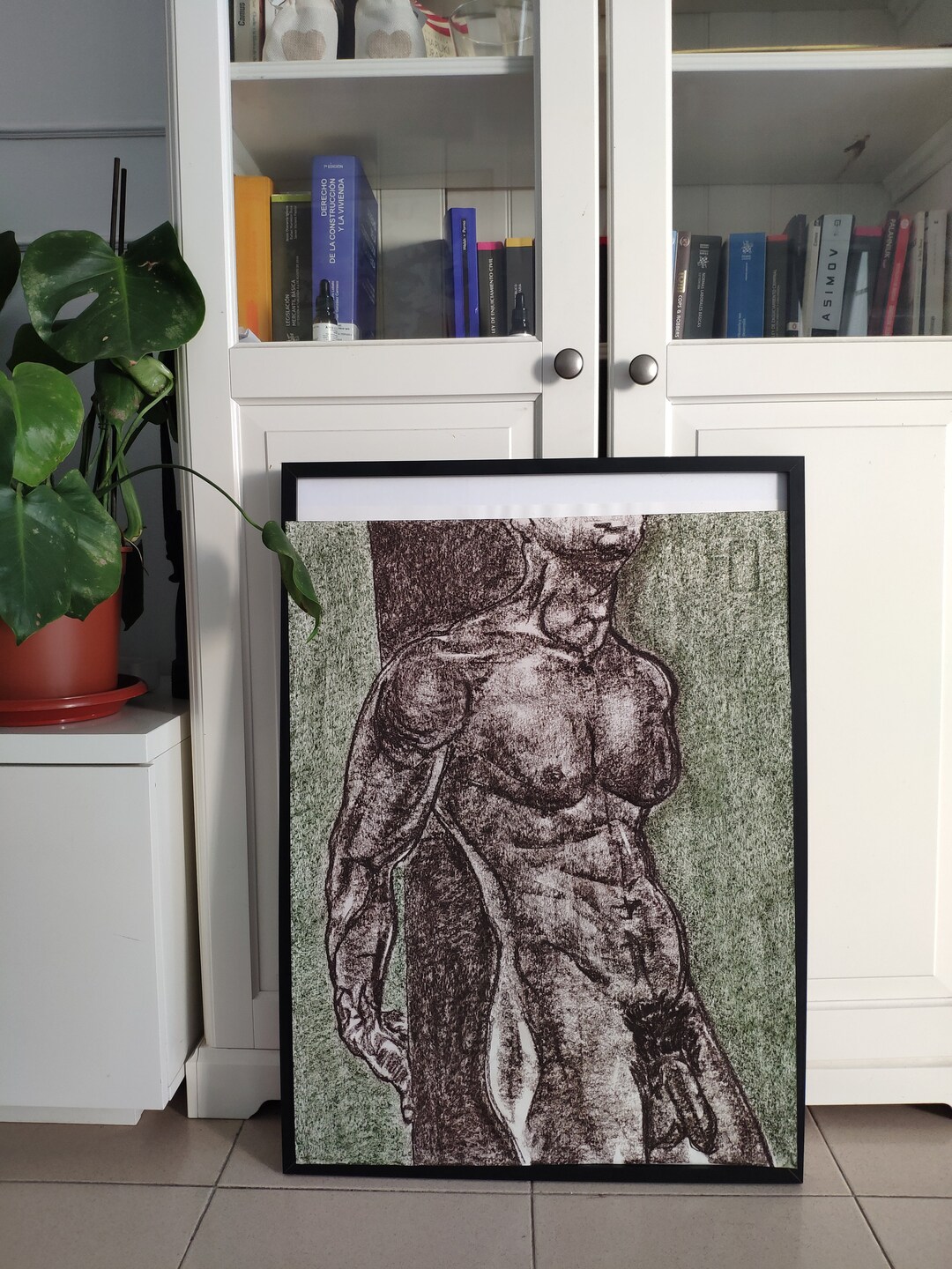 Original Draw Male Torso Outside Green and Brown Oil - Etsy