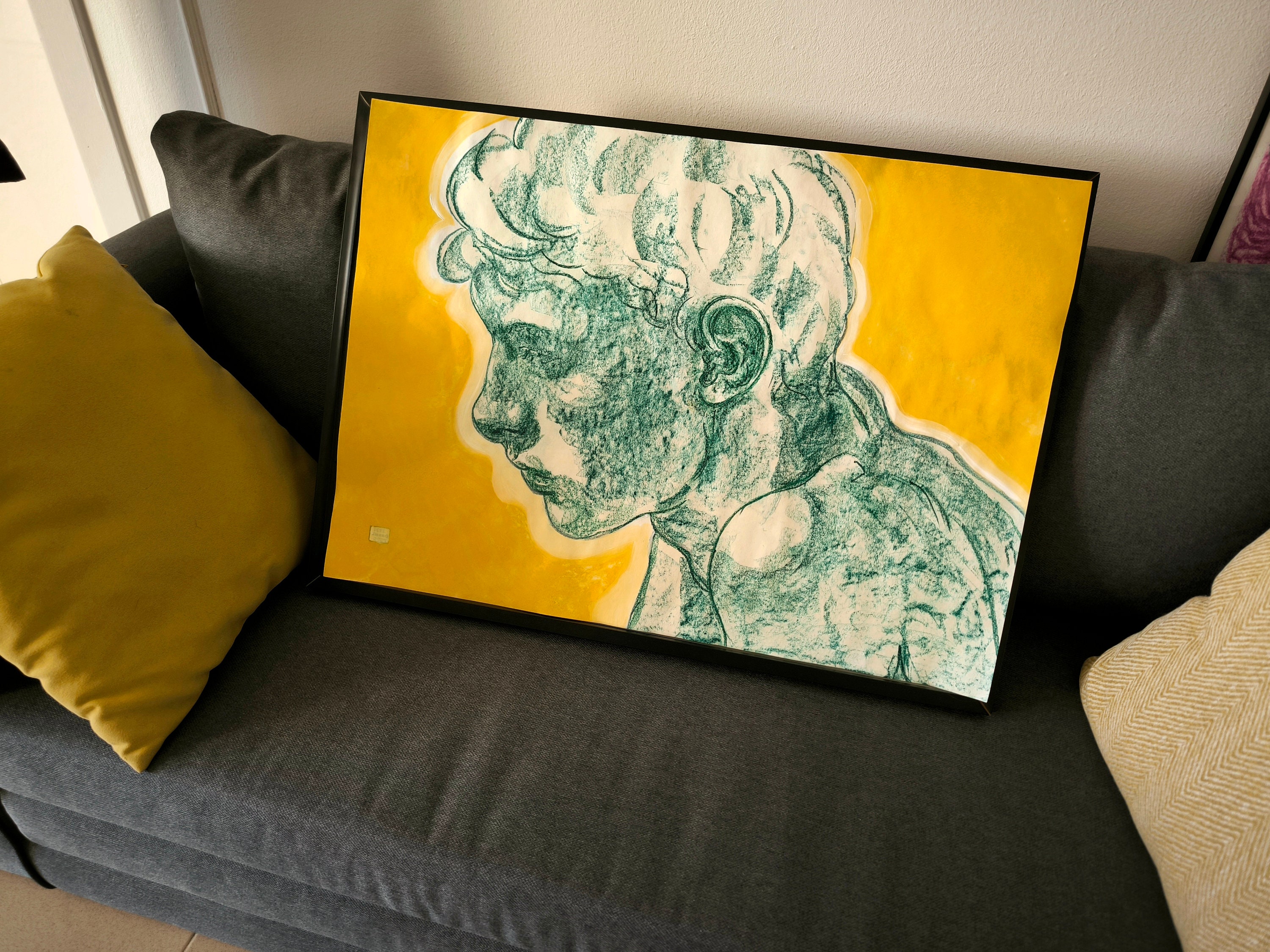Original Oil Painting - Summer Boy - Drawing Green Pastel & Light ...