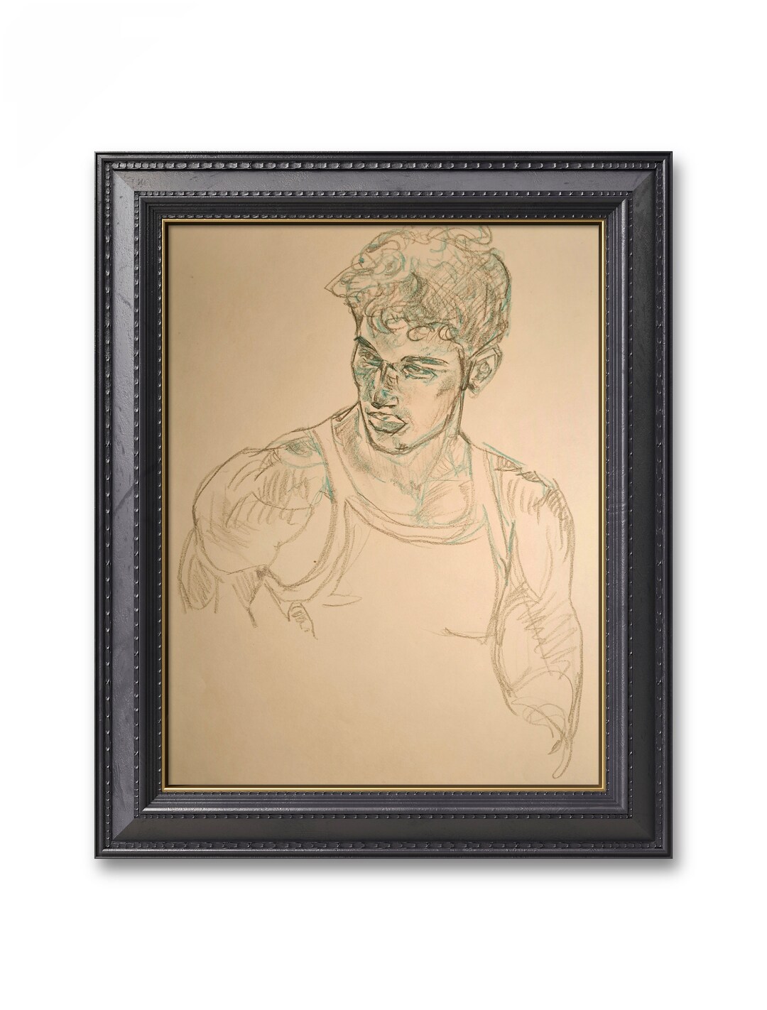 Male Model Sketch Paper A3 Size Multiple Black Blue Pen Color Handmade ...