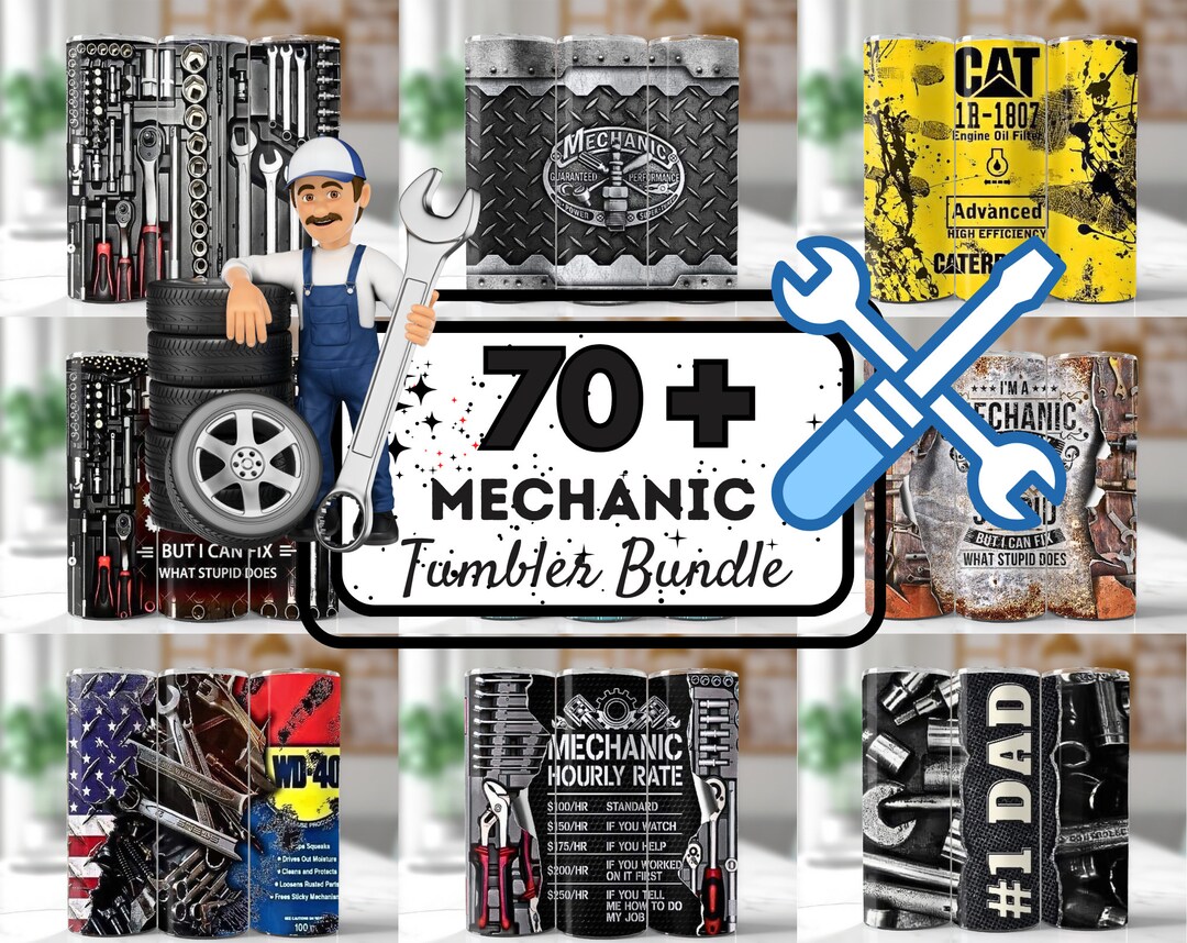 Mechanic Tumbler Sublimation Design, I'm a Mechanic Tumbler Tool Box ...
