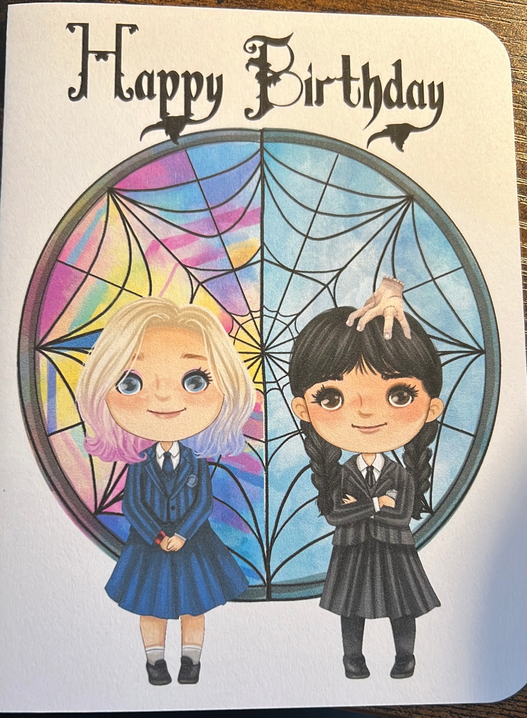 Wednesday Inspired/enid & Wednesday Birthday Card - Etsy