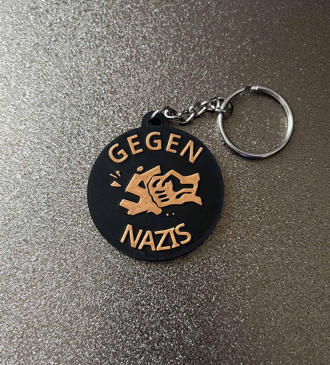 Keychain against Nazis From the 3D Printer in Orange - Etsy