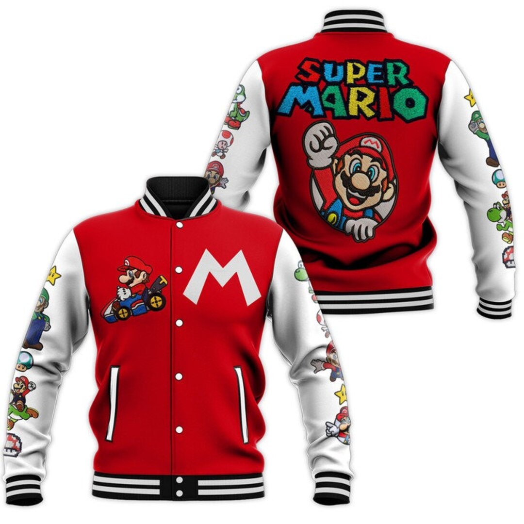 Super Mario-honkbaljack Mario-jack heren cartoon herenjack - Etsy België
