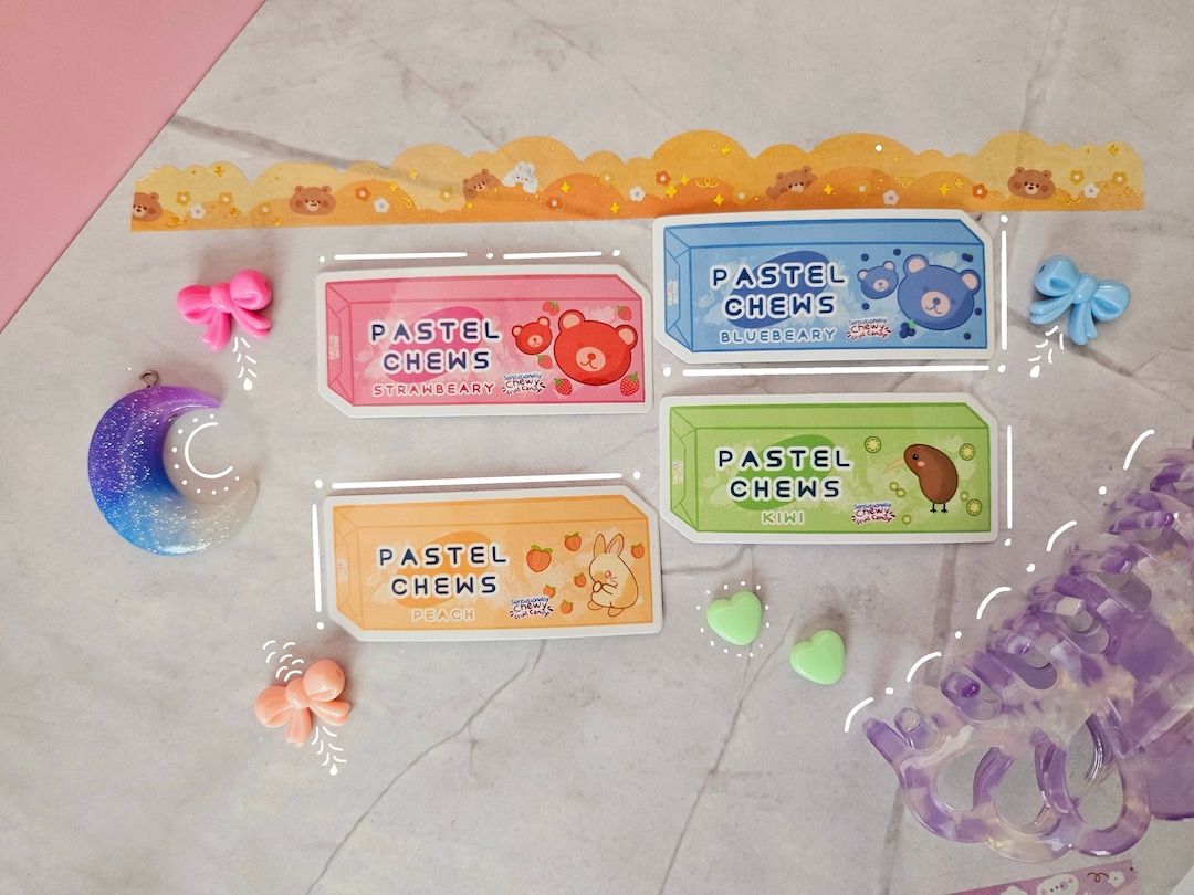 Hallo-chew Pastel Candy Sticker | Wasserfest, Laminiert, Vinyl Gestanzt ...