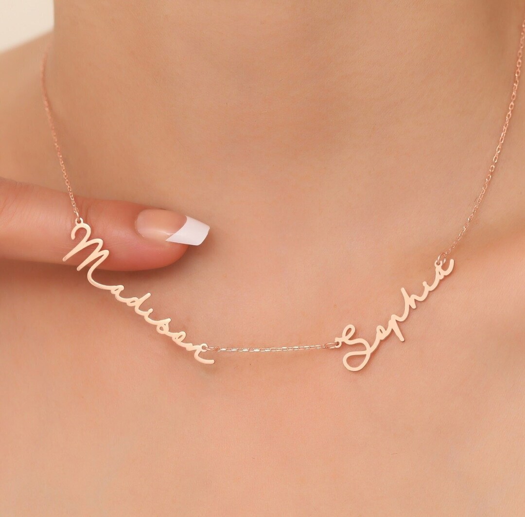 Two Name Necklace , Double Name Necklace , Handmade Jewelry ...