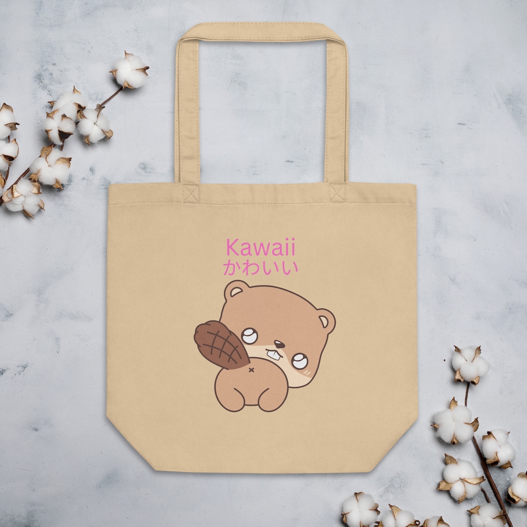Kawaii Beaver Eco Tote Bag - Etsy