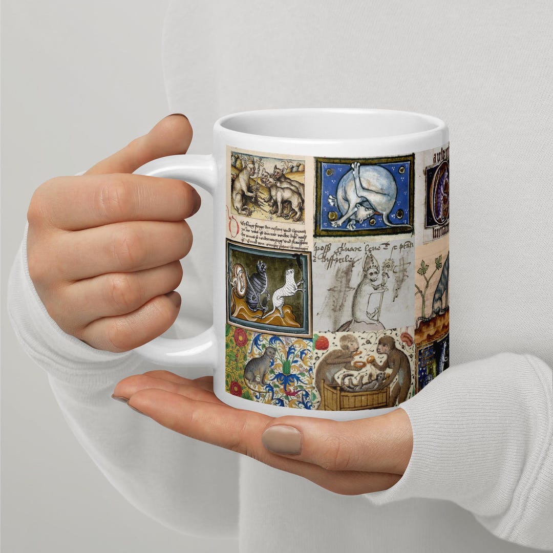 Medieval Marginalia Cat Mug: Hilarious Feline Fun! - Etsy