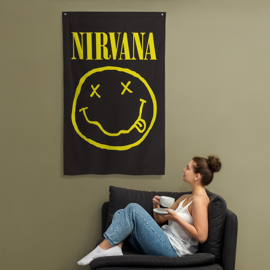 Nirvana Wall Art Flag Nirvana Room Decor Nirvana Aesthetic - Etsy
