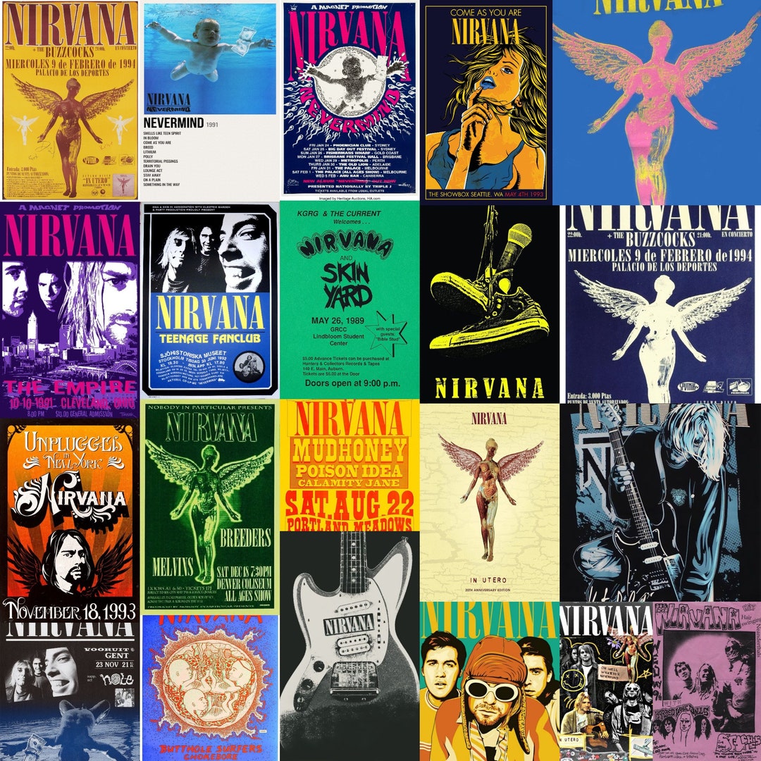 Nirvana Retro Concert Flyers/posters 20 Instant Download - Etsy