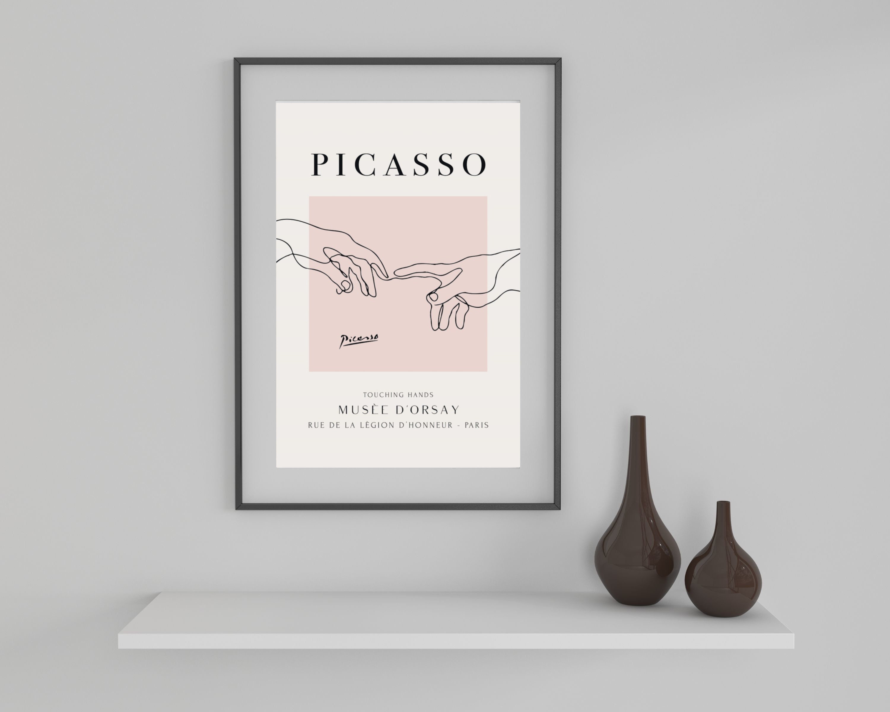 Printable Picasso Poster - Touching Hands, Minimalist Art, Digital ...