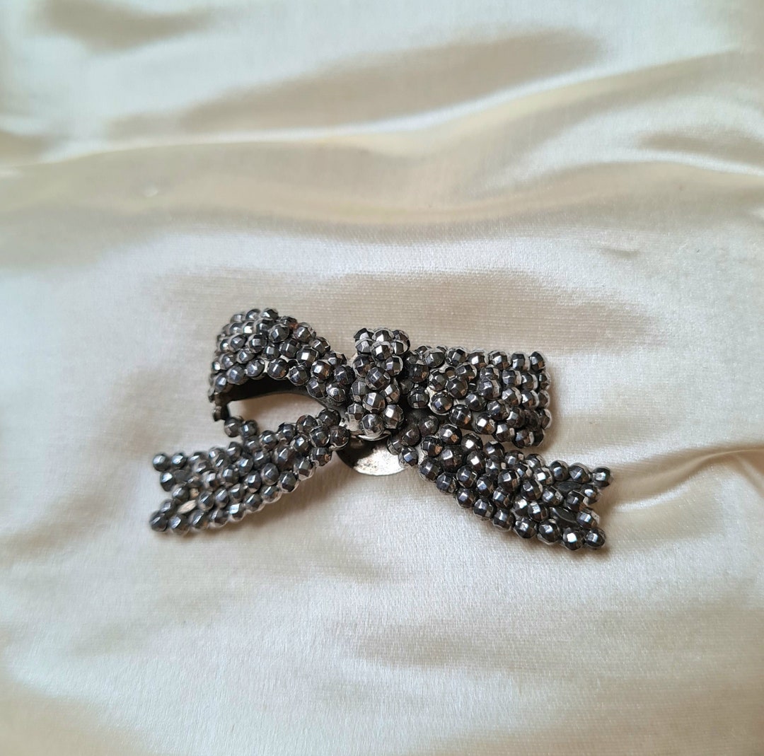 Antique Cut Steel Bow Dress Clip - Etsy