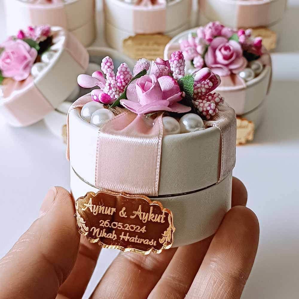 Floral Cylinder Favor Box: Personalized Wedding Candy Gift - Etsy