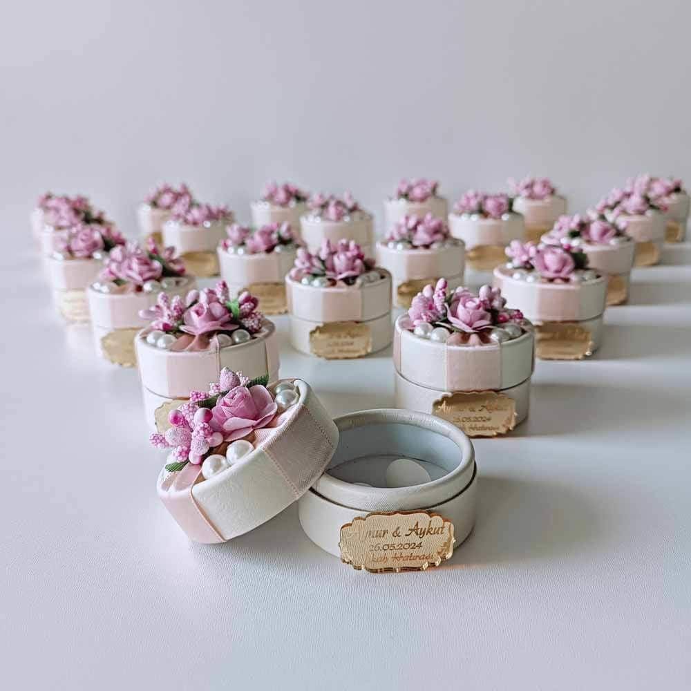 Floral Cylinder Favor Box: Personalized Wedding Candy Gift - Etsy