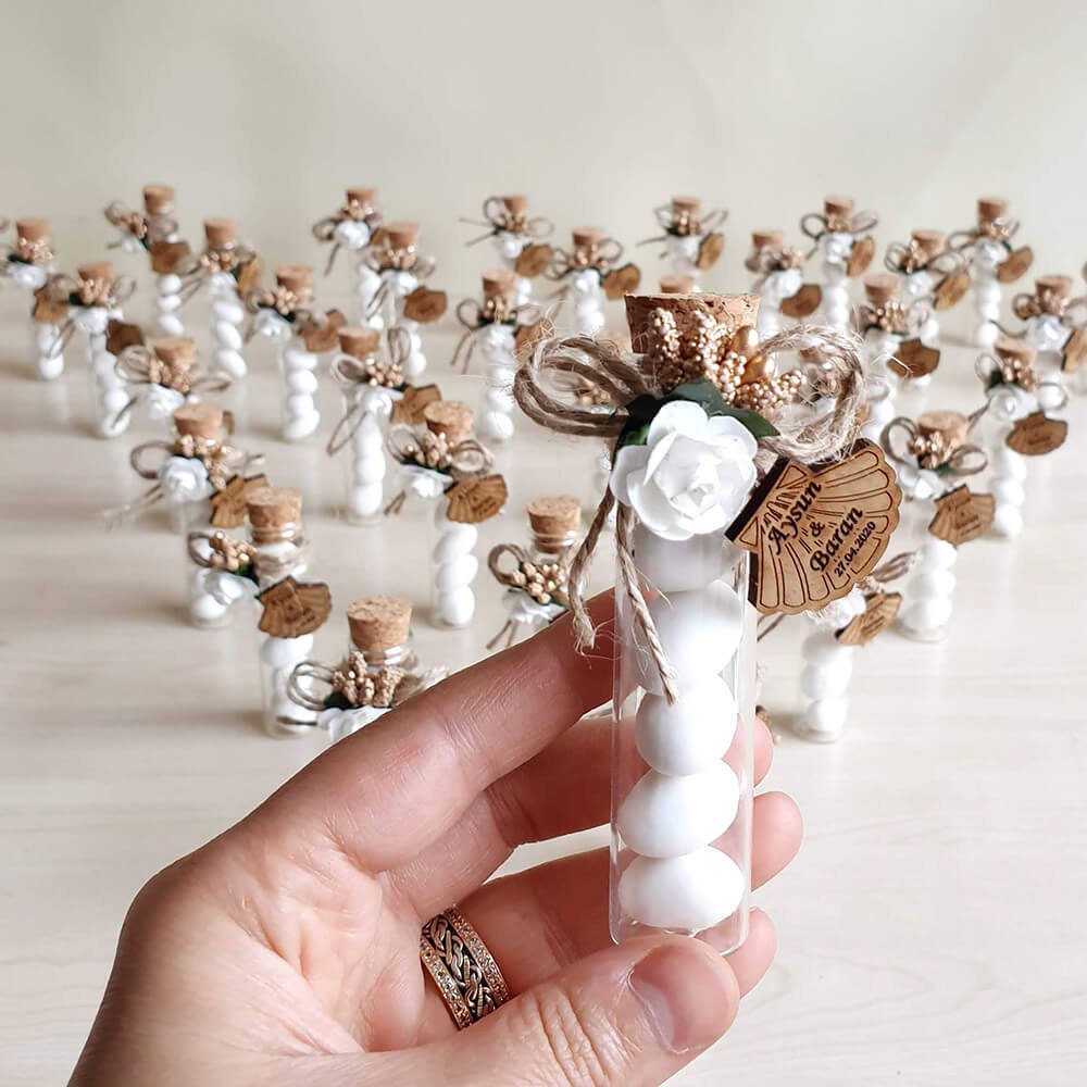 Personalized Candy Glass Bottle: Wedding Party Favor With Cork - Etsy