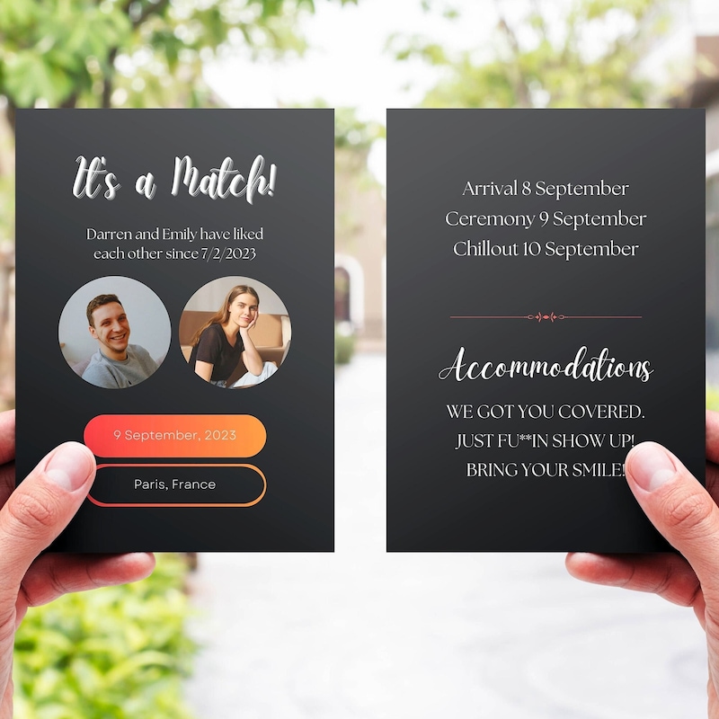 Tinder Wedding Invitation - Etsy
