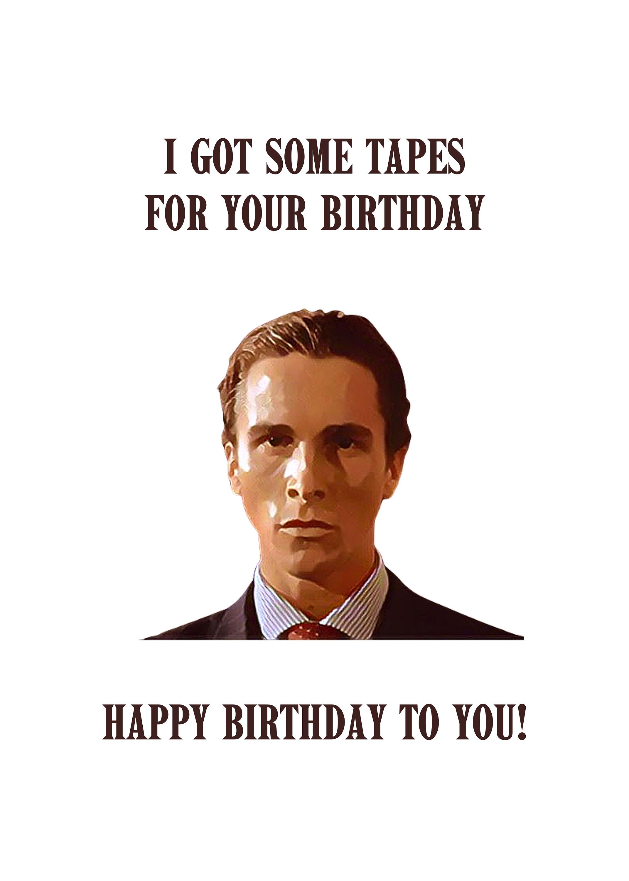 Patrick Bateman Birthday Card Funny Birthday Card American Psycho ...
