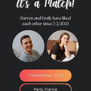 Tinder Match Design, Tinder Wedding Invitation, Tinder Style Invitation ...
