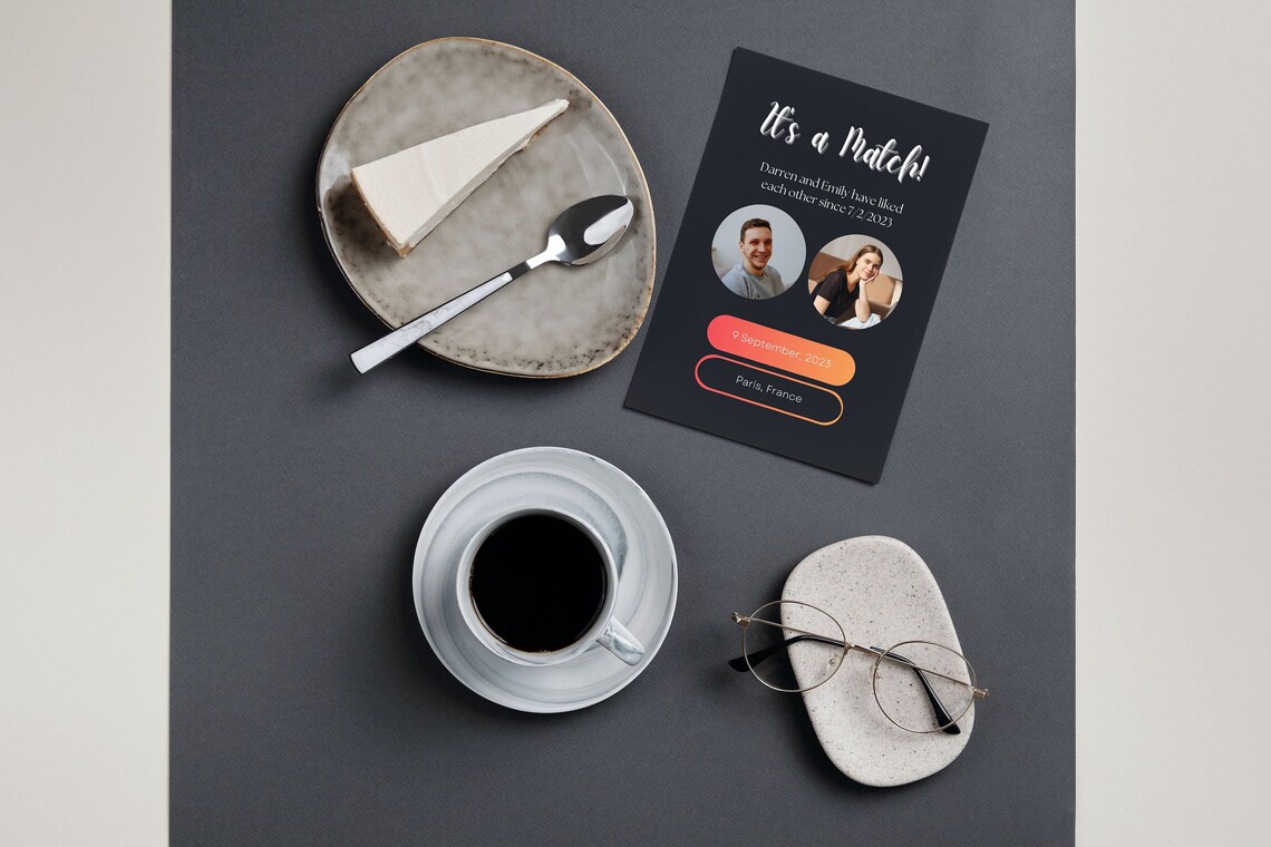 Tinder Match Design, Tinder Wedding Invitation, Tinder Style Invitation ...