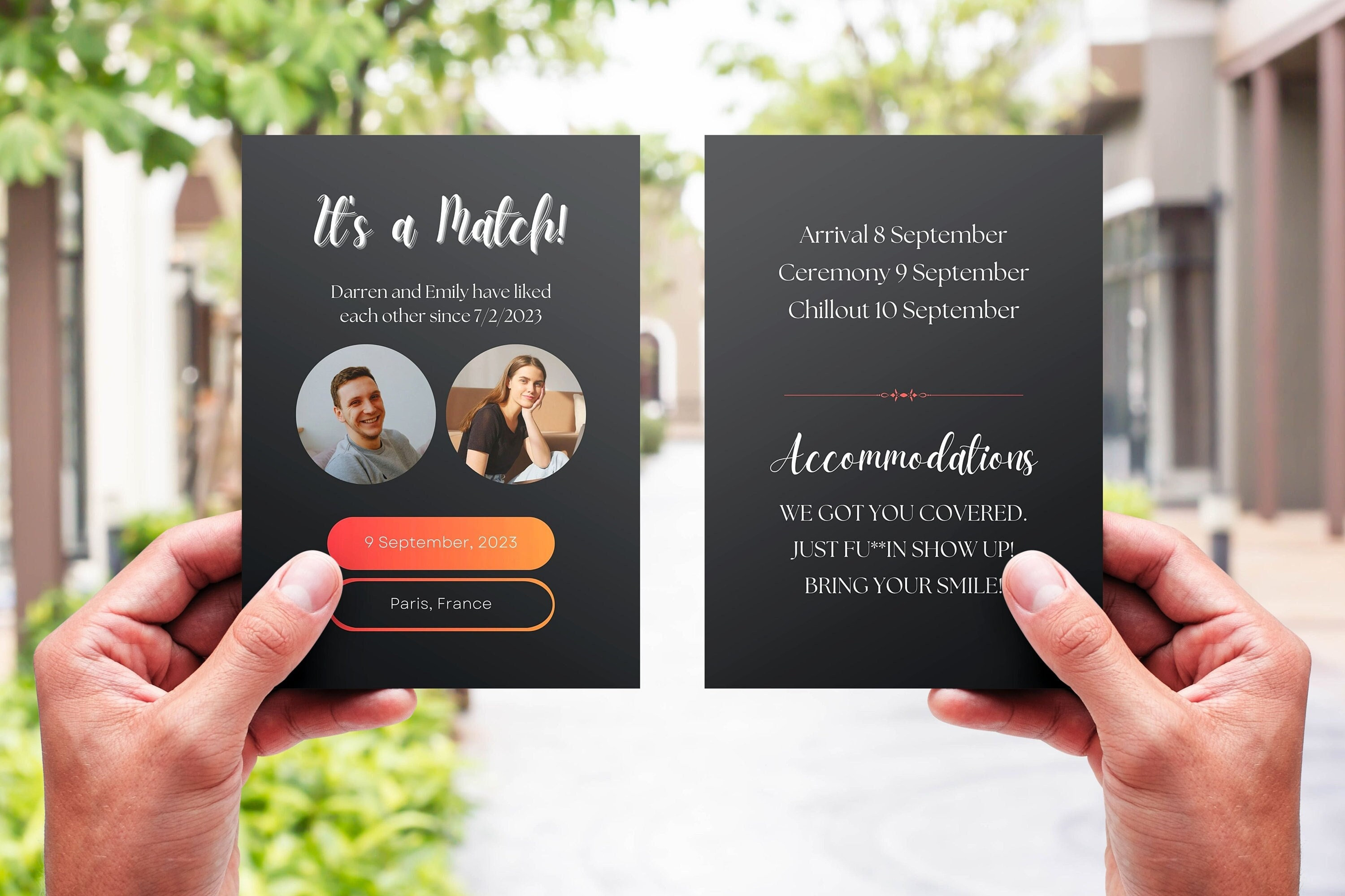 Tinder Match Design, Tinder Wedding Invitation, Tinder Style Invitation, DIY Digital Wedding ...