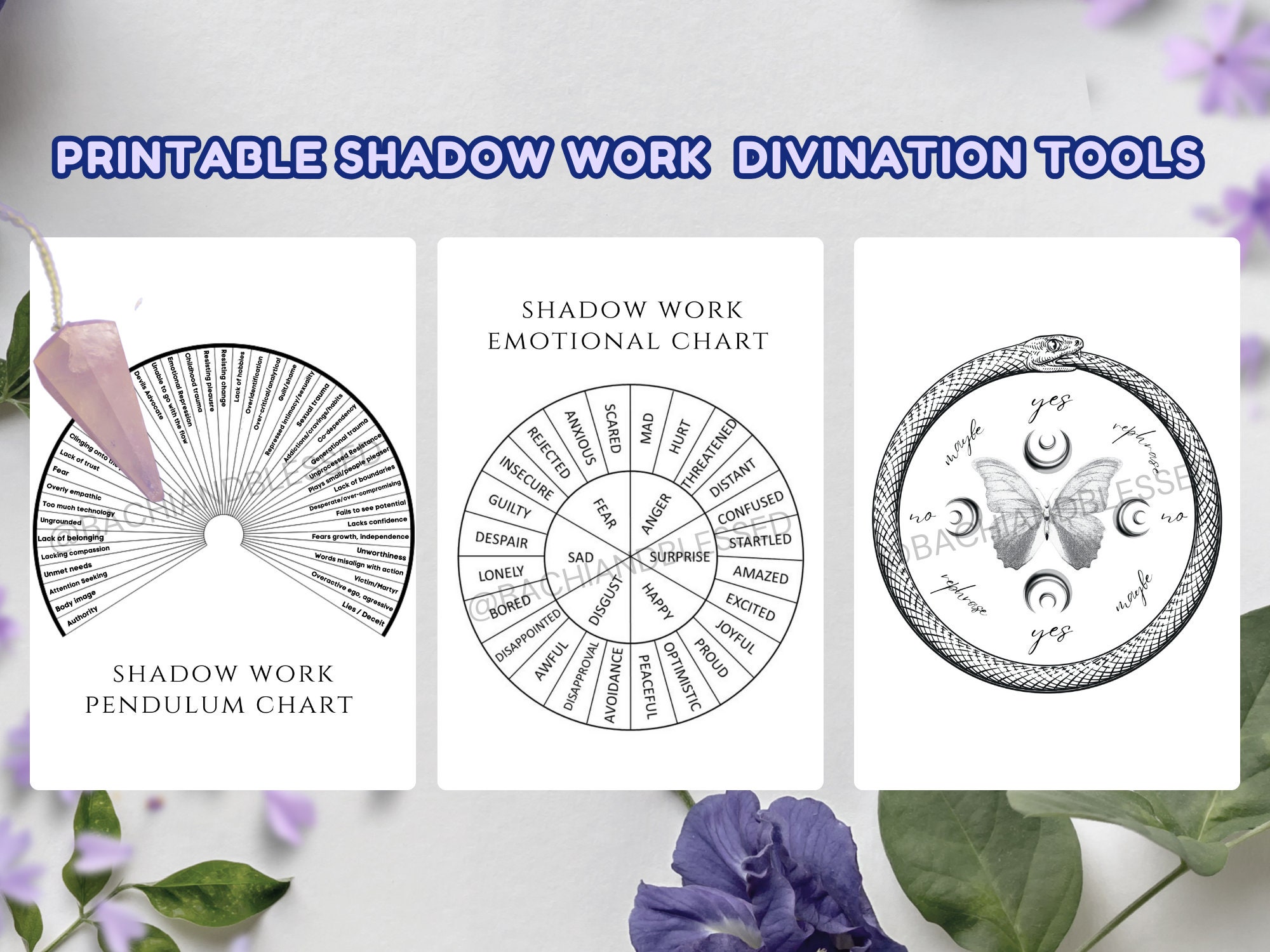 3 Free Shadow Work Pendulum Dowsing Board: Spiritual Divination Tool ...