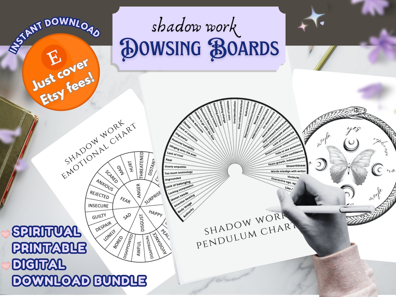 3 Free Shadow Work Pendulum Dowsing Board: Spiritual Divination Tool ...