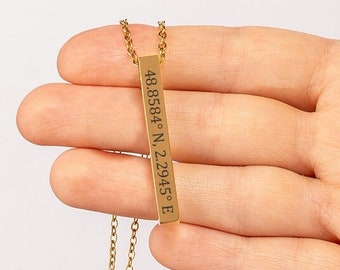 Coordinates Necklace Personalized Location Necklace Custom Coordinates ...