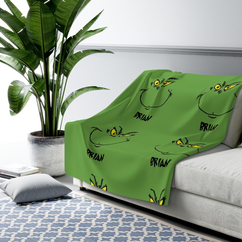 Custom Grinch Blanket Personalized Grinch Family Soft Cozy - Etsy
