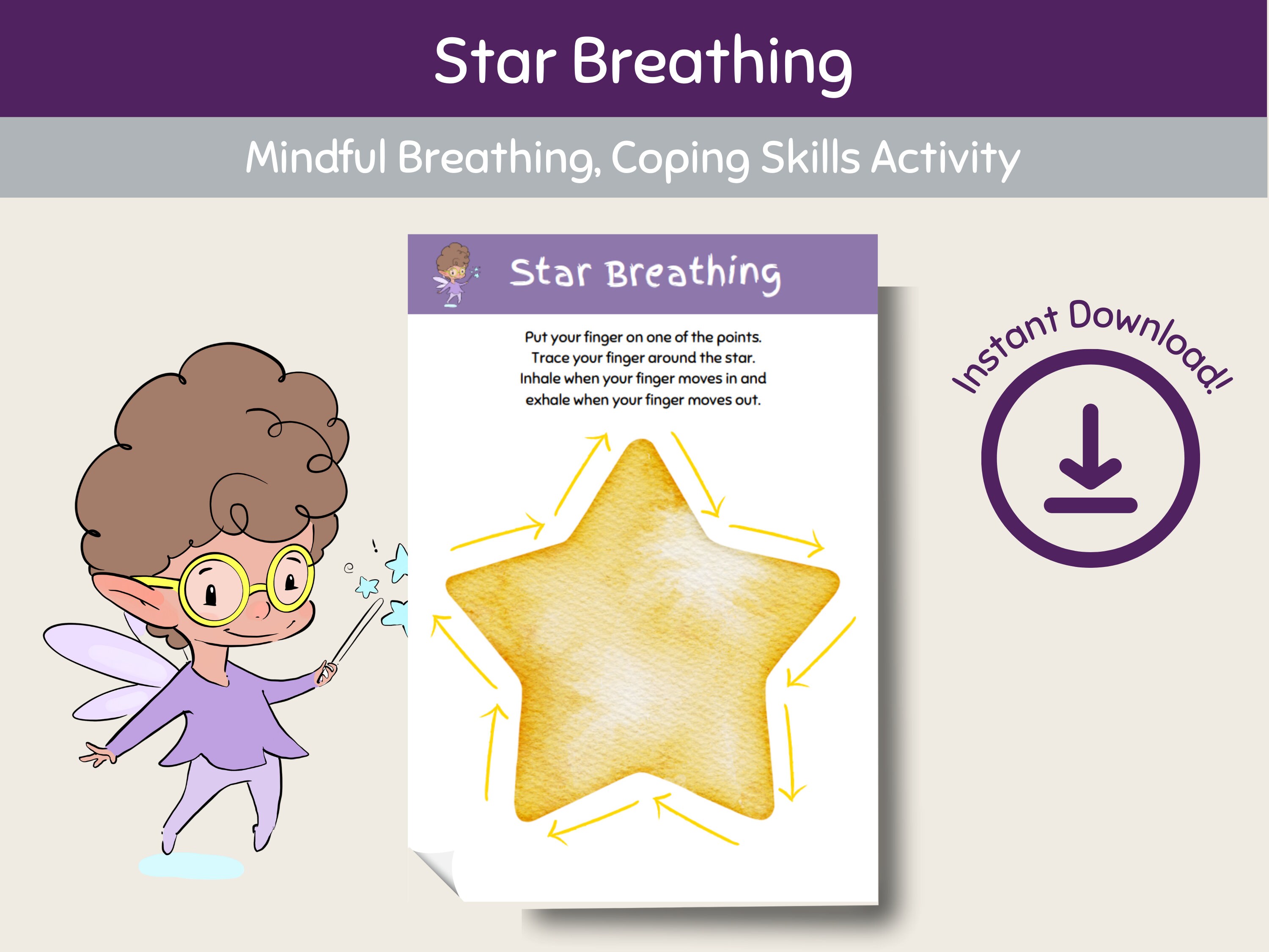 Star Breathing, Anxiety Coping Skills, Calming Corner, Calming ...