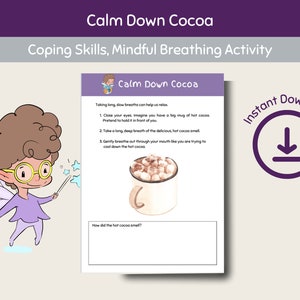 Calm Down Cocoa Activity, Anxiety Coping Skills, Calm Down, Breathing ...