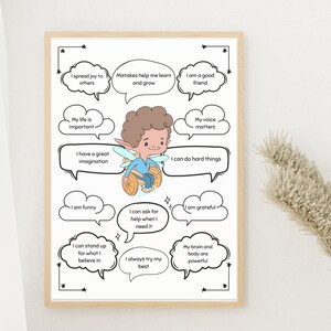 Positive Affirmations Poster/ Handout, Therapy Office Decor, Self ...