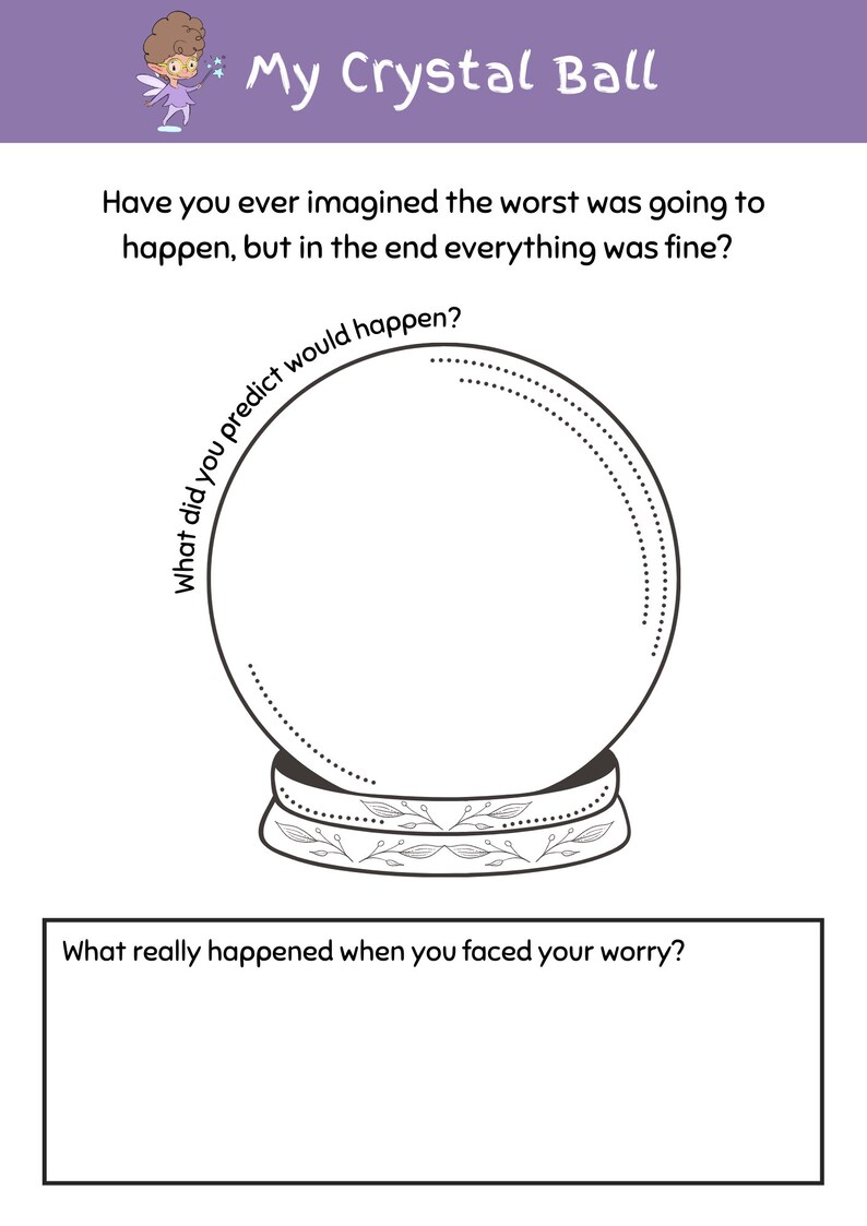 My Crystal Ball, Challenging Negative Thoughts, CBT Activity, Coping ...