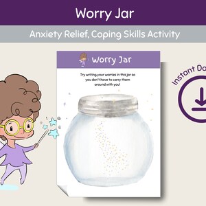 Worry Jar, Anxiety Relief, Coping Skills Activity, Printable Worksheet ...
