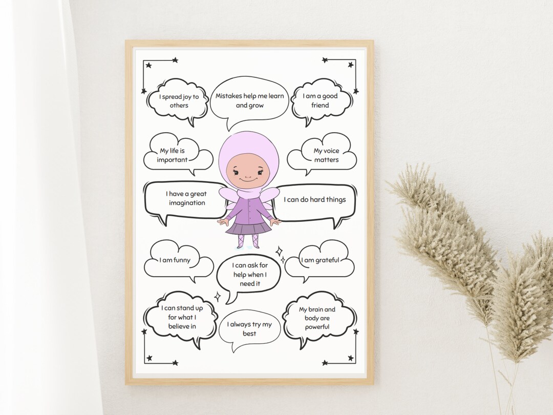 Positive Affirmations Poster/ Handout, Therapy Office Decor, Self ...