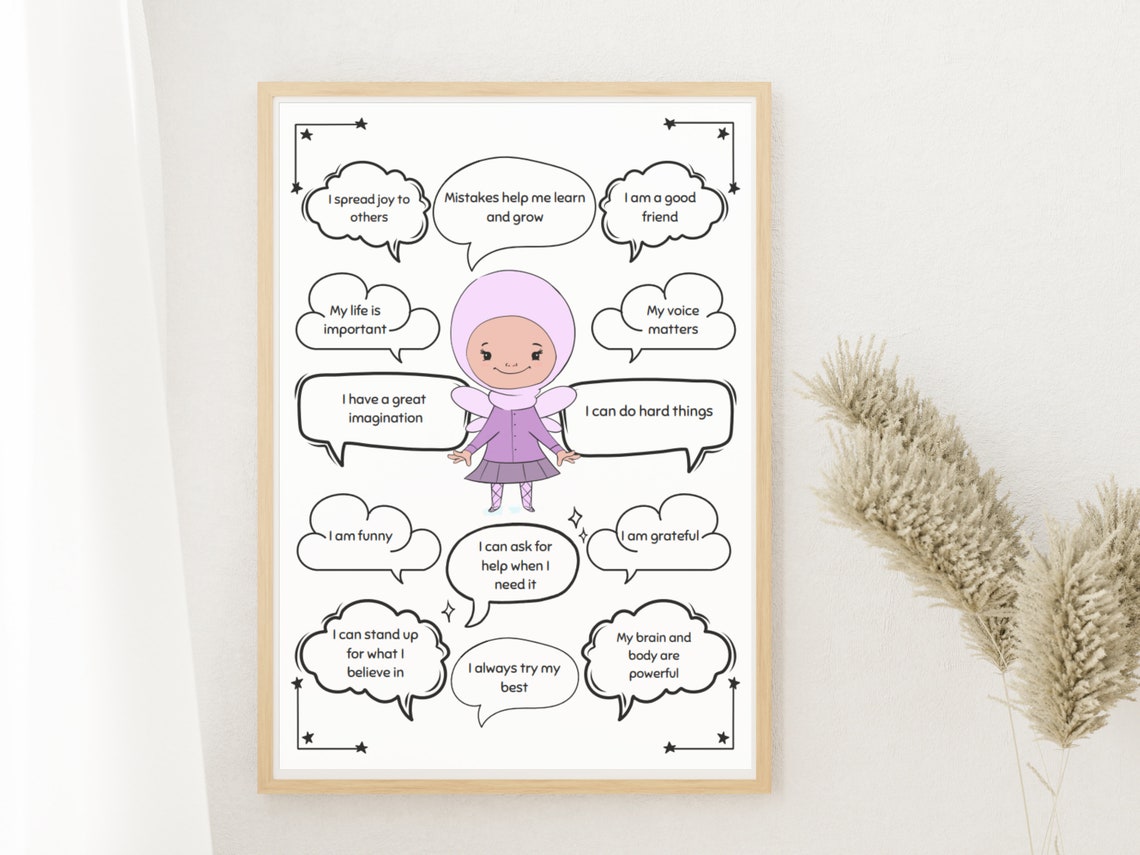Positive Affirmations Poster/ Handout, Therapy Office Decor, Self ...