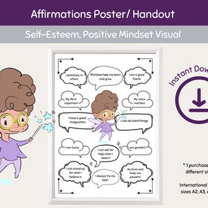 Positive Affirmations Poster/ Handout, Therapy Office Decor, Therapy ...