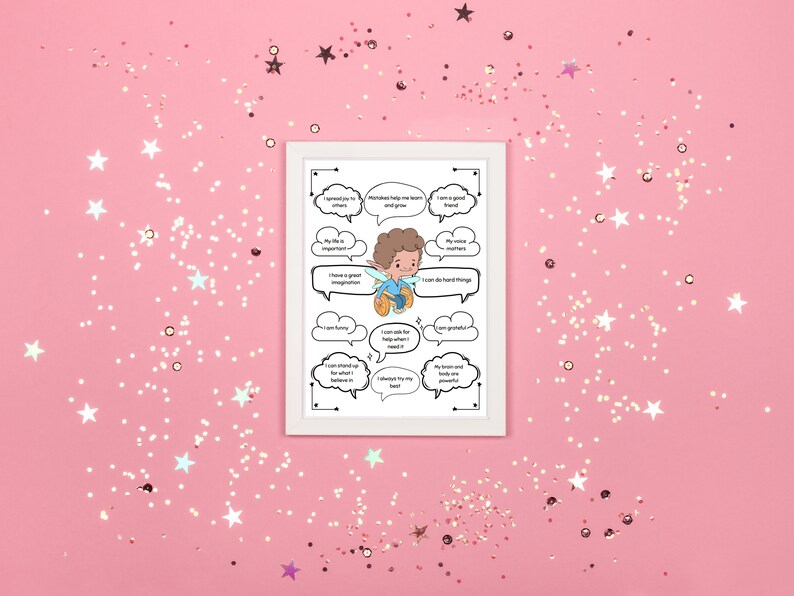 Positive Affirmations Poster/ Handout, Therapy Office Decor, Self ...