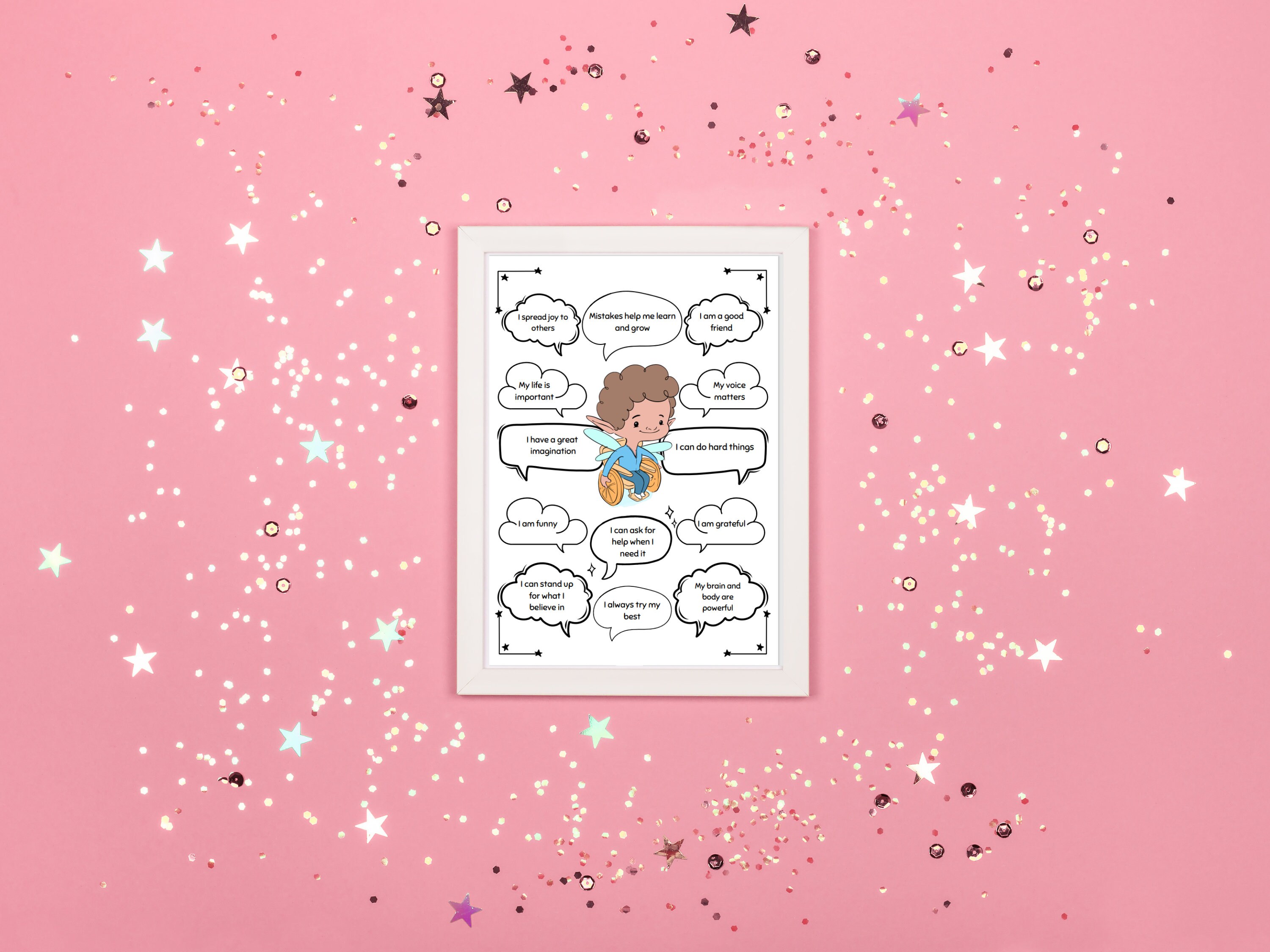 Positive Affirmations Poster/ Handout, Therapy Office Decor, Self ...